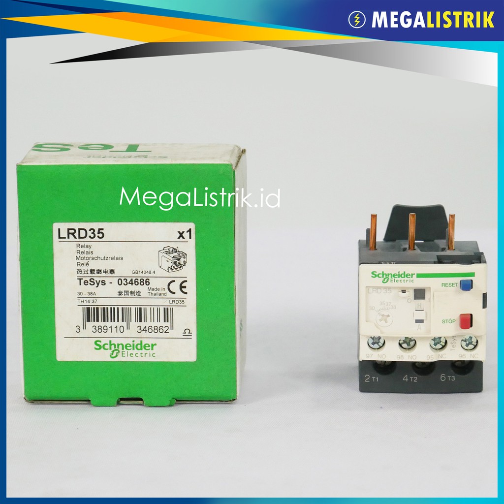 Jual SCHNEIDER LRD35 THERMAL OVERLOAD RELAY TESYS D / LRD-35 ( 30-38A ...