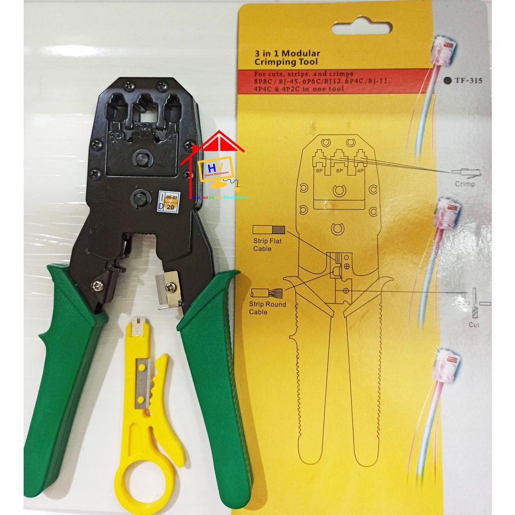 Jual Crimping Tool/Tang Crimping 3in1 Hijau | Shopee Indonesia