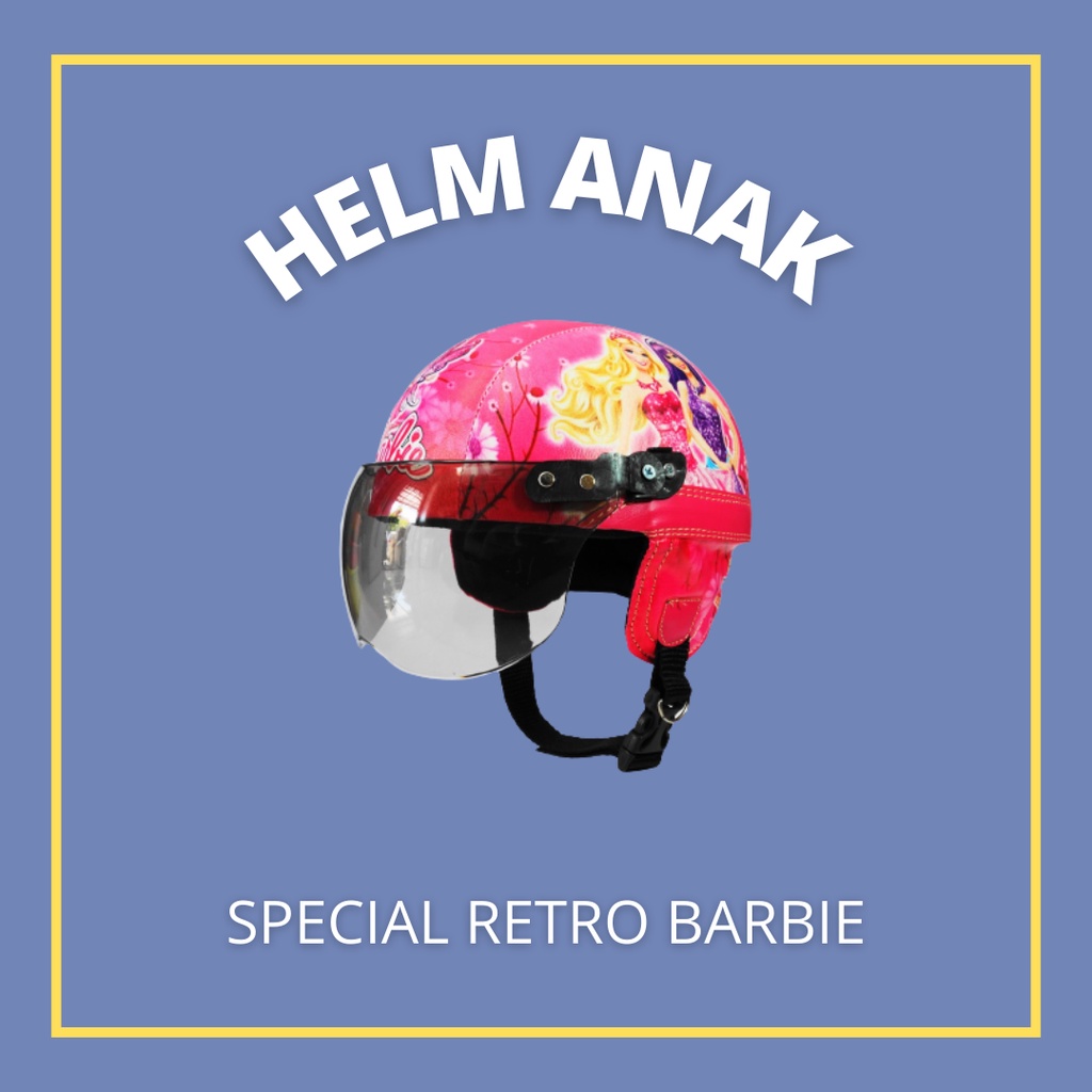 Jual GI Helm Karakter Anak Model SPECIAL RETRO Barbie 1-5 Tahun ...