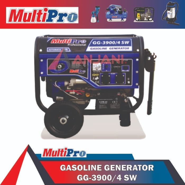 Jual MESIN GENSET LISTRIK BENSIN 2500 WATT MULTIPRO GG-3900/4SW GENERATOR SET 2500WATT 2.5 KW 2 ...