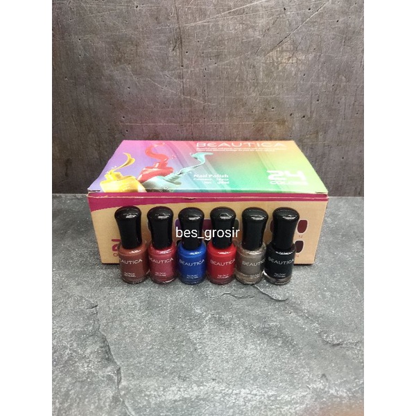 Jual Kutek beautica tutup hitam 24 warna ( 24 pcs ) | Shopee Indonesia