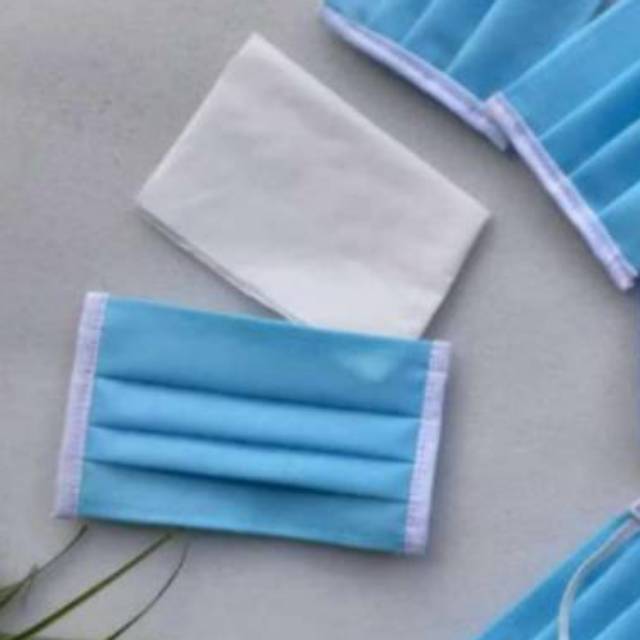 Jual Masker kain spunbond 2 lapis/masker bolak balik/masker hijab dan ...