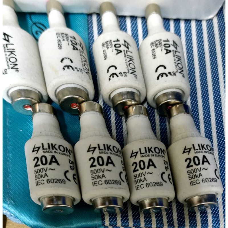 Jual sekring batu botol likon 20a 20 a 500v 50ka iec 60269 fuse ...