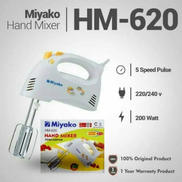 Jual KOTA BATAM - Miyako HM-620 Hand Mixer HM620 Pengaduk tepung ...