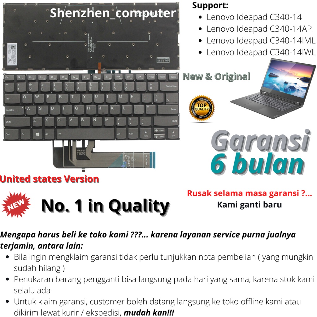 Jual Keyboard Lnovo Ideapad C340-14 C340-14API C340-14IML C340-14IWL ...