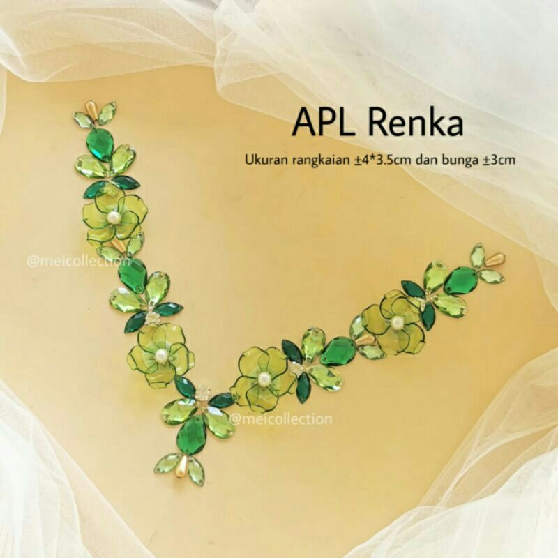 Jual payet rangkai leher bunga bisa custom warna hijau botol APL RENKA ...