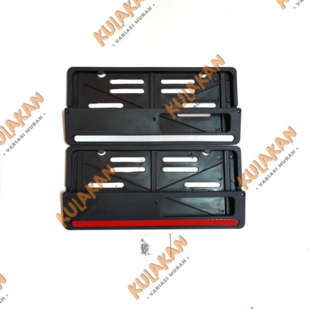 Jual Unik Cover Tutup Bingkai Plat Nomor Motor Honda Yamaha Lis Merah ...