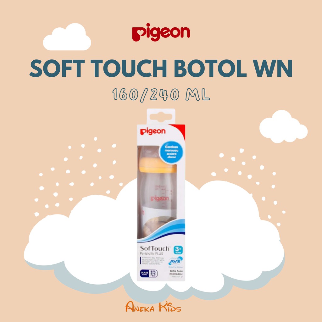 Jual Pigeon Soft Touch Peristaltic Plua Botol Wide Neck 160/240/330 ml | Shopee Indonesia