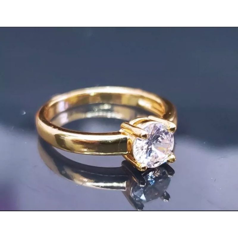 Jual CinCin koin permata satu berlapis emas 24k sangat berkilau ...