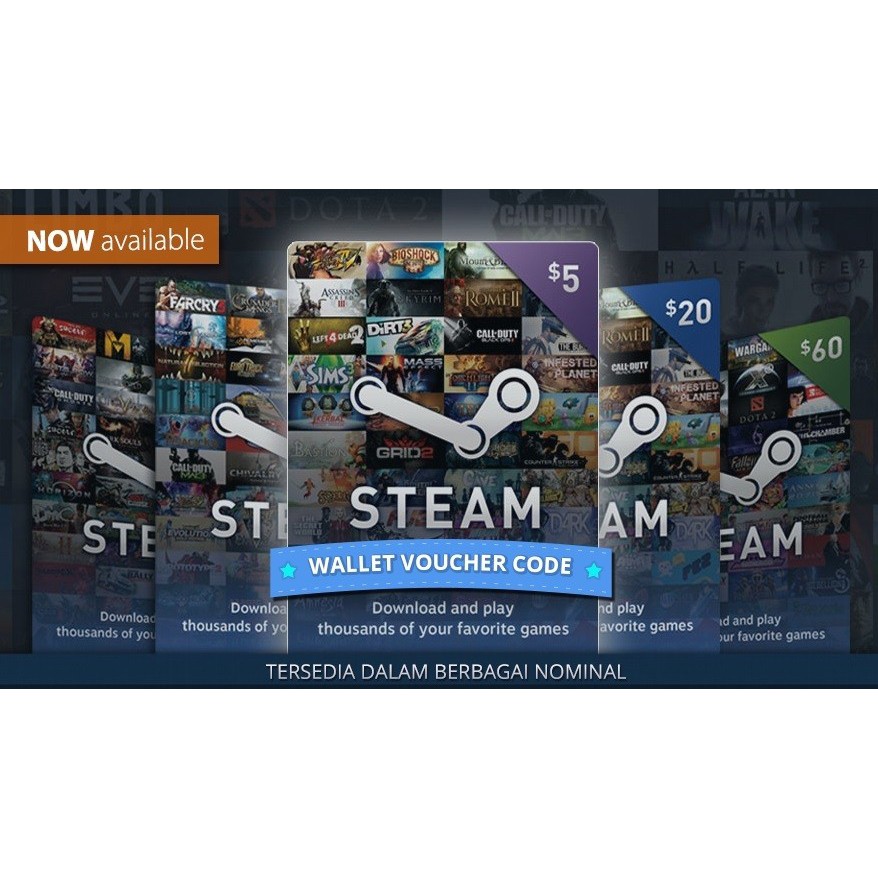 Jual STEAM GIFT CARD USD $5 $10 $15 $20 $25 $30 | Shopee Indonesia
