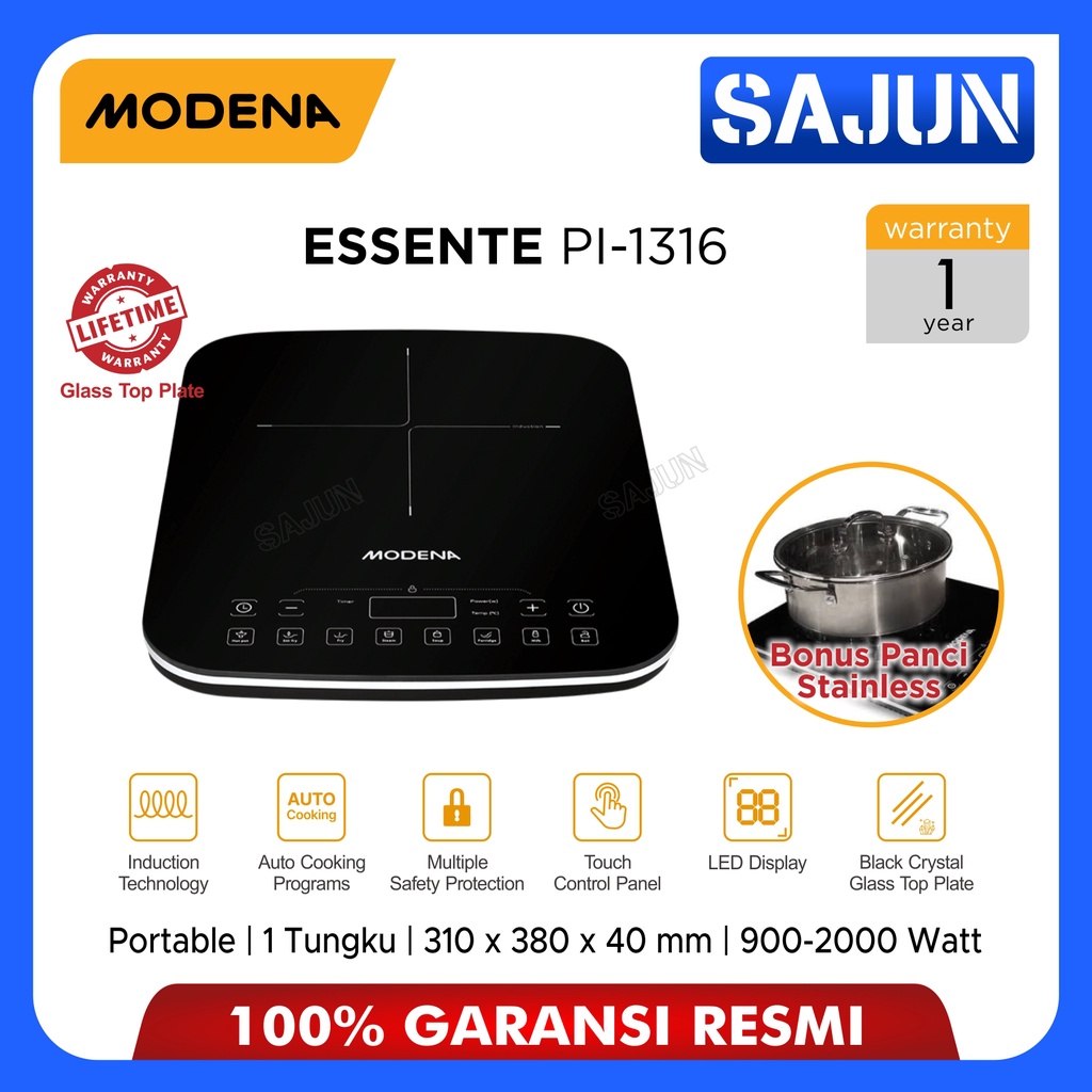 Jual Modena Portable Induction Cooker PI 1316 Kompor Induksi PI 0316 ...