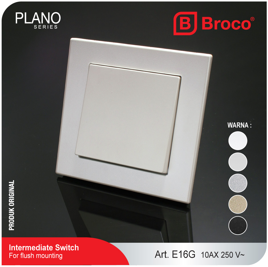 Jual Broco Electrical Plano E16G Saklar Intermediate | Shopee Indonesia