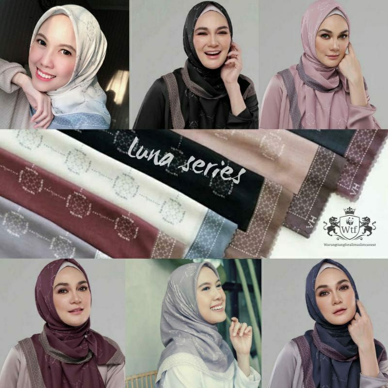 Jual HIJAB VOAL / HIJAB SEGI EMPAT VOAL MOTIF LUNA MAYA SERIES LASERCUT ...