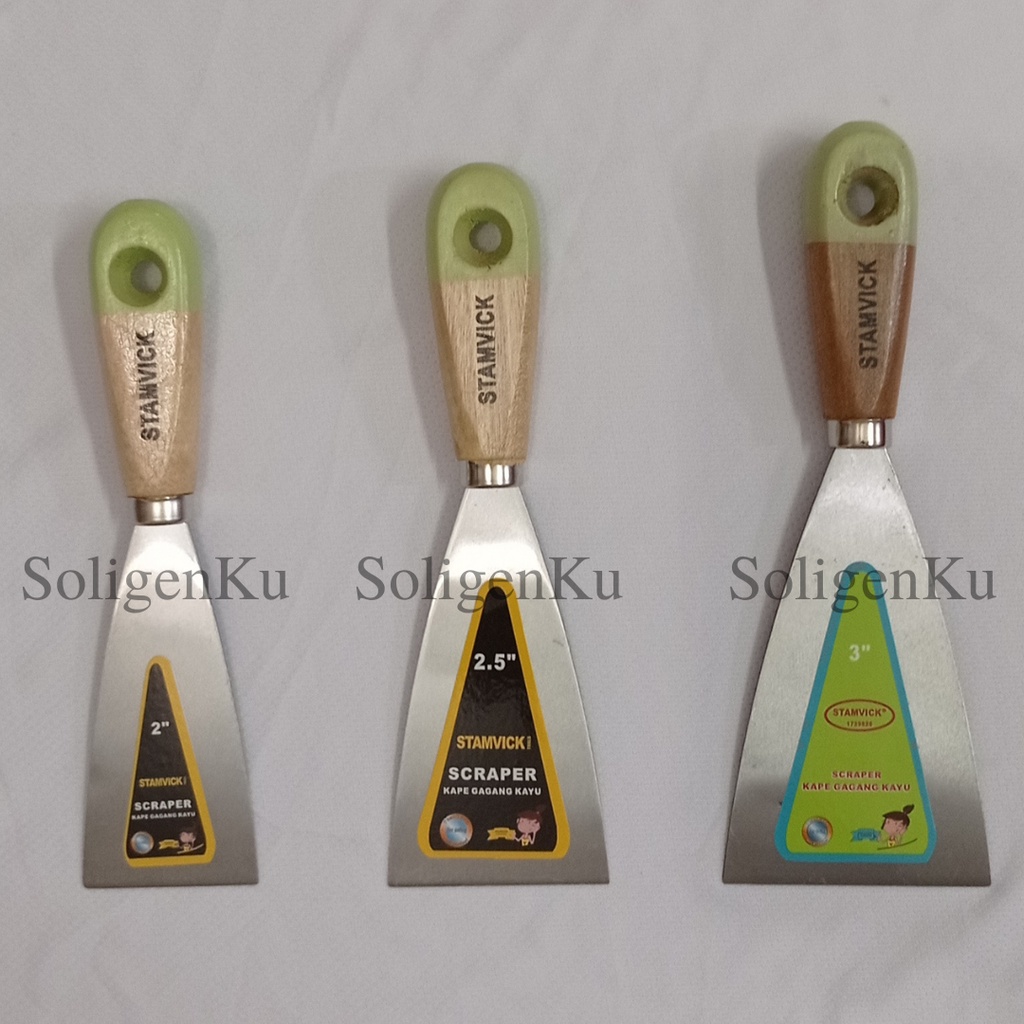 Jual Kape Gagang Kayu Scrap Skrap Alat Dempul Stamvick Ukuran 2 2,5 3 ...