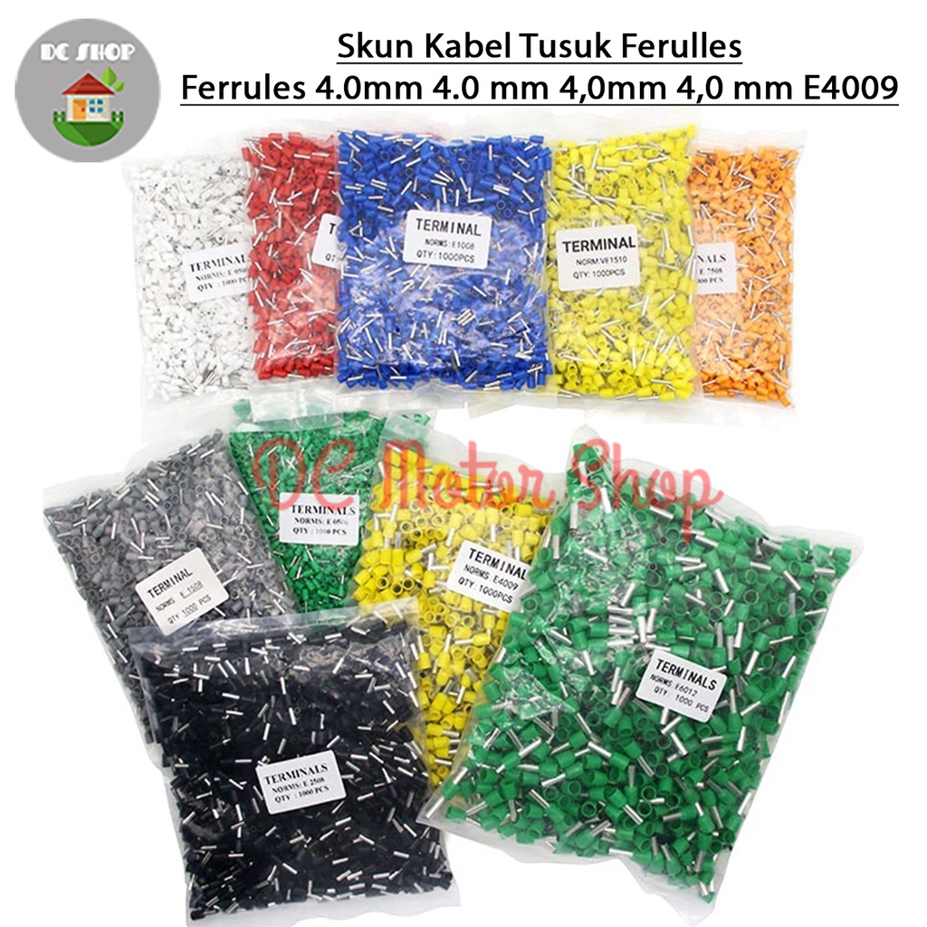 Jual Skun Kabel Tusuk Ferulles/Ferrules 4.0mm 4.0 mm 4,0mm 4,0 mm E4009 - 100pcs | Shopee Indonesia