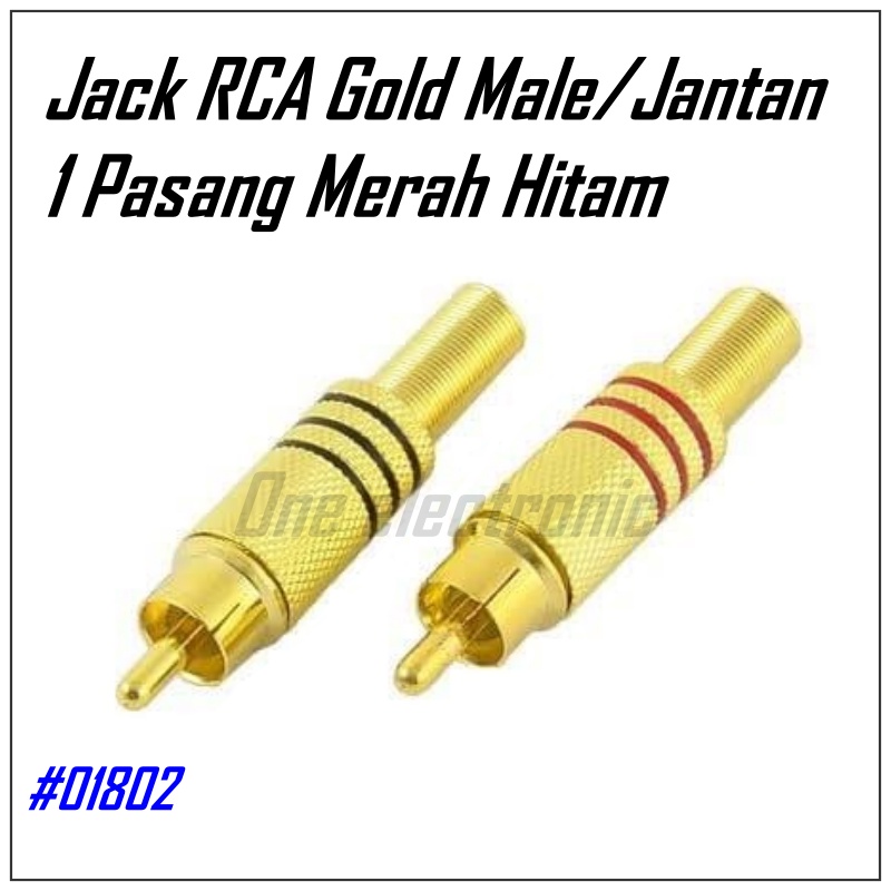 Jual Jack RCA Gold Male 1 Pasang 1 set Plug Connector Audio kualitas ...