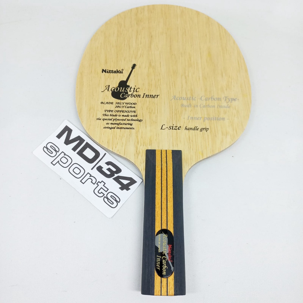 Jual KAYU NITTAKU ACOUSTIC CARBON INNER LG (L-Size handle grip) - Blade / Kayu / Bet pingpong ...