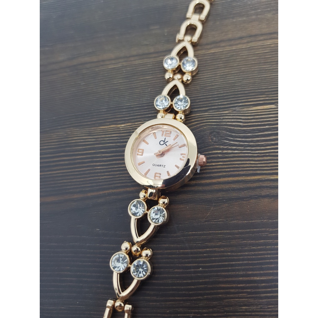 Jual JAM TANGAN GELANG RANTAI KECIL DK WARNA GOLD SLIM 541A/B/C/D/E ...