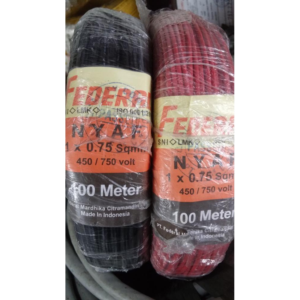 Jual Kabel Listrik Serabut NYAF 0 75mm FEDERAL Murah | Shopee Indonesia