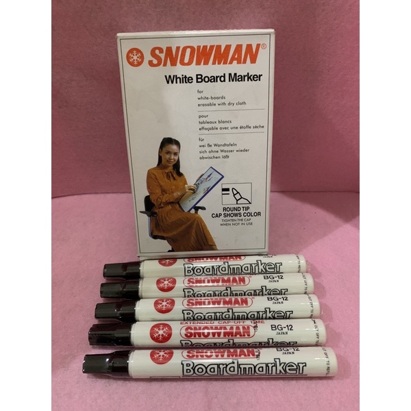 Jual Spidol Whiteboard SNOWMAN BG-12 Hitam , Merah , Biru , Hijau ...