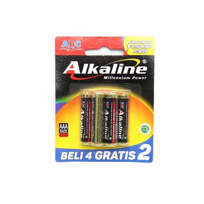 Jual Baterai Battery ABC AAA (A3) Alkaline isi 4+2 Ukuran Kecil LR03 Millennium Power Batu batre ...