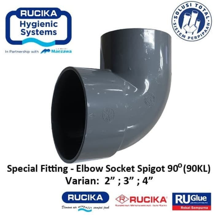 Jual ELBOW SOCKET SPIGOT 90 DERAJAT 90KL 50mm 2" SPECIAL FITTING RUCIKA ...