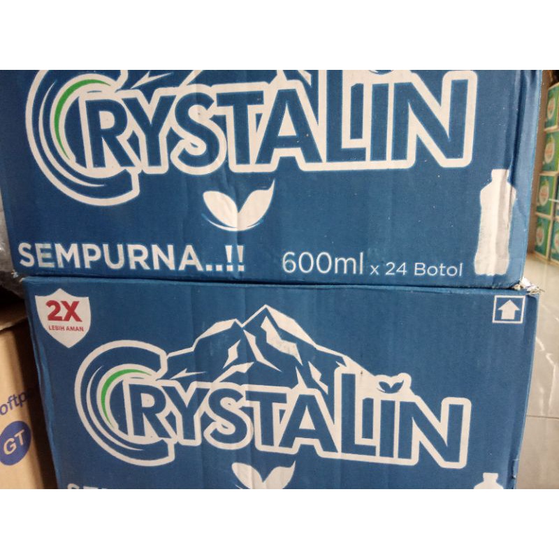 Jual Crystalin Botol 600ml 1 Dus Isi 24 Botol Air Mineral Khusus Pengiriman Instan | Shopee ...
