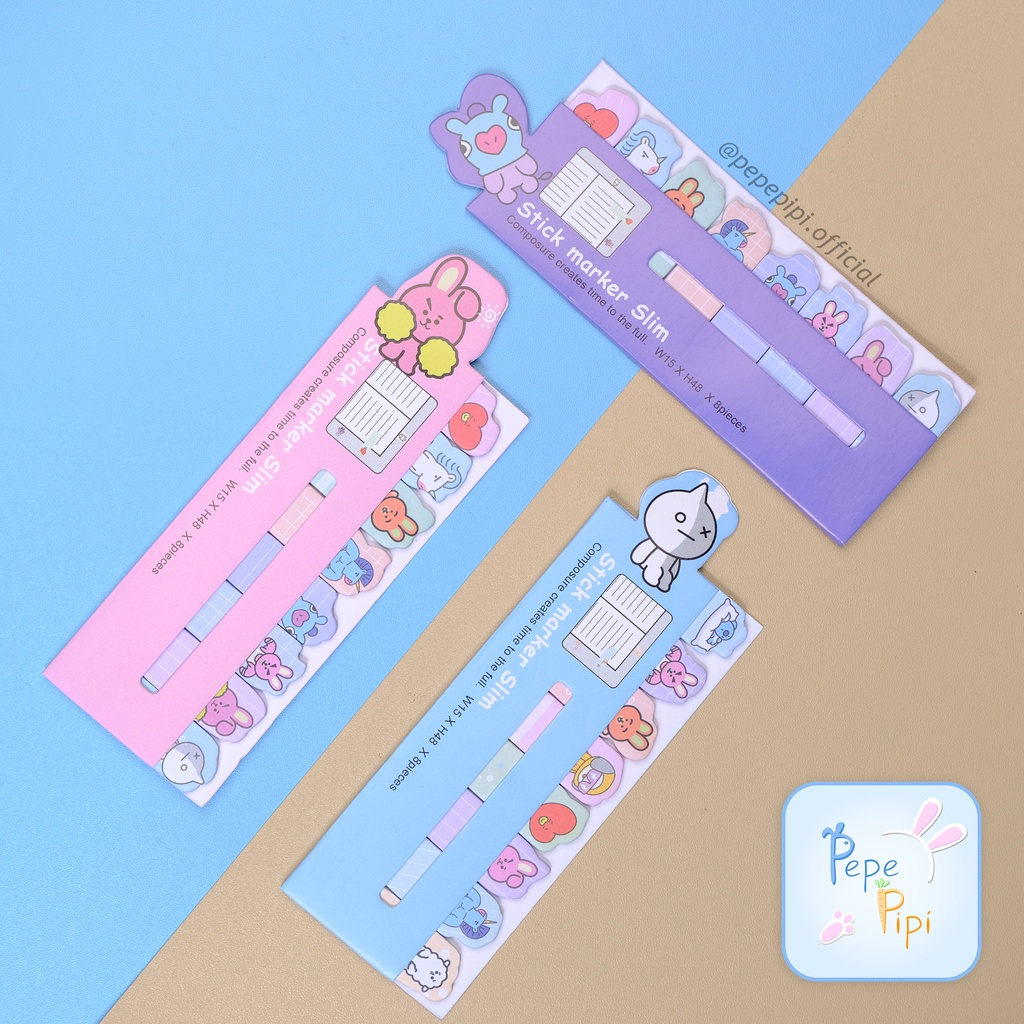 Jual Sticky Notes Strip Slim Boy Band Korea Post Pembatas Buku Halaman ...