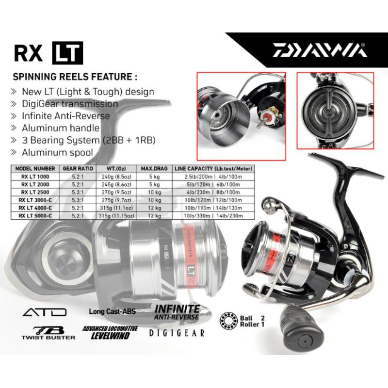 Jual Reel SPINNING DAIWA RX LT | Shopee Indonesia