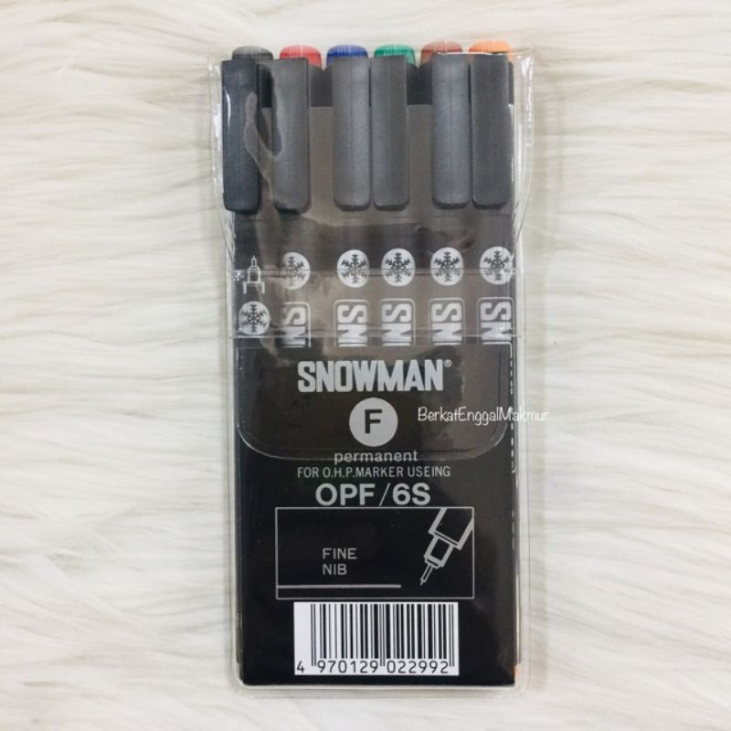 Jual Snowman Spidol Snowman Permanent OHP Marker OPF/6S | Shopee Indonesia