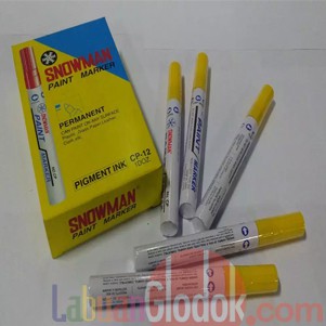 Jual Spidol Permanent Paint Marker Snowman Kuning Isi 12 Pcs | Shopee ...
