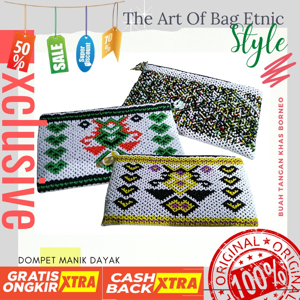 Jual Dompet Besar Manik Motif Dayak khas Banjar | Shopee Indonesia