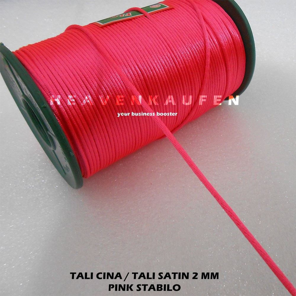 Jual Tali Cina / Tali Satin Cina Warna Pink Stabilo Diameter 2 mm Murah ...