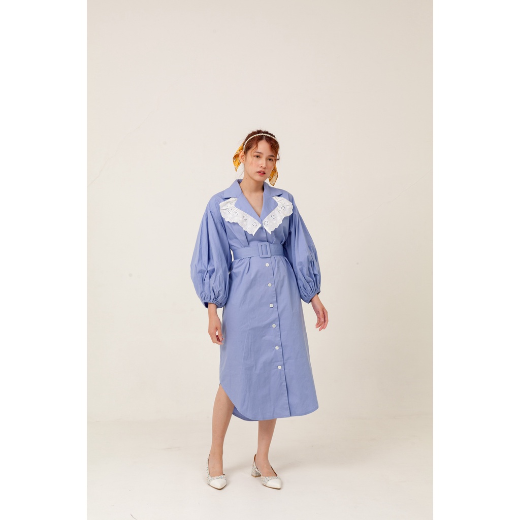 Jual Le Bijou - Acler Midi Dress in Cornflower Blue | Shopee Indonesia