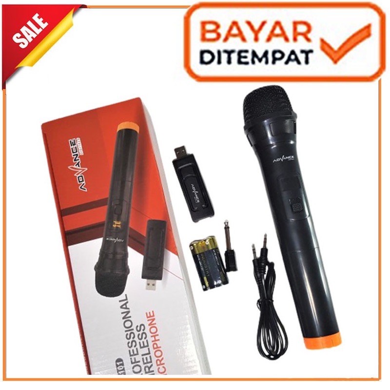 Jual MIC MIK MICROPHONE SINGLE WIRELESS ADVANCE MIC 101 HITAM MIC ...