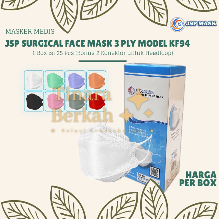 Jual Masker Medis JSP Model Convex KF94 3D Surgical Face Mask 3 Ply isi 25 Pcs / Model Korea Evo ...