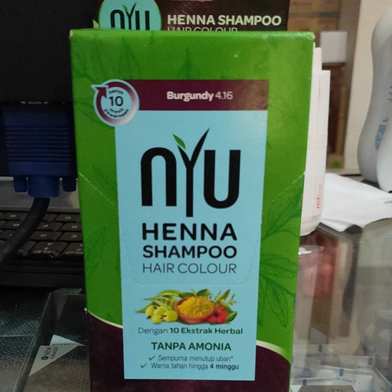 Jual Nyu Henna Shampoo Hair Colour natural brown , natural black , NYU ...