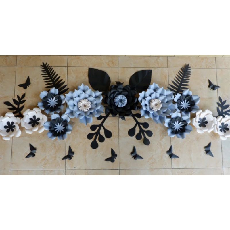 Jual ready fatkha paper flower dekorasi tunangan bunga kertas backdrop ...