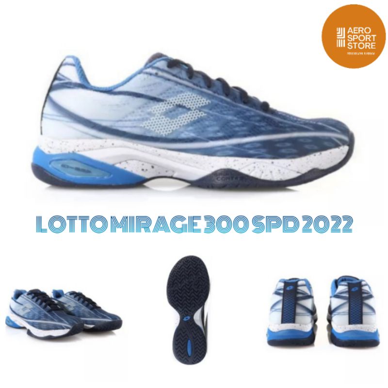Jual [ SEPATU TENIS LAPANGAN LOTTO MIRAGE 300 SPD 2022 - NAVY BLUE ...