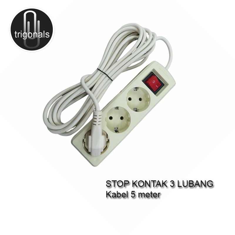 Jual STOP KONTAK Terminal 3 Lubang Colokan Listrik Kabel + Saklar | Shopee Indonesia