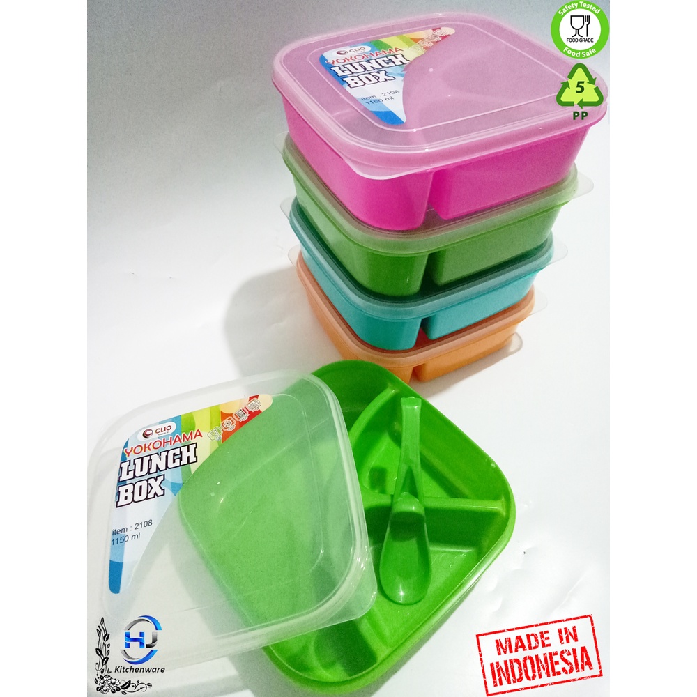 Jual Kotak Makan Sekat 3 Yokohama / Lunch Box / 2108 / Bekal Makan ...