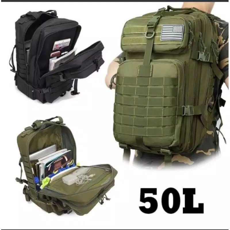 Jual TAS RANSEL BESAR UKURAN T50 L30 P30 TACTICAL ARMY | Shopee Indonesia