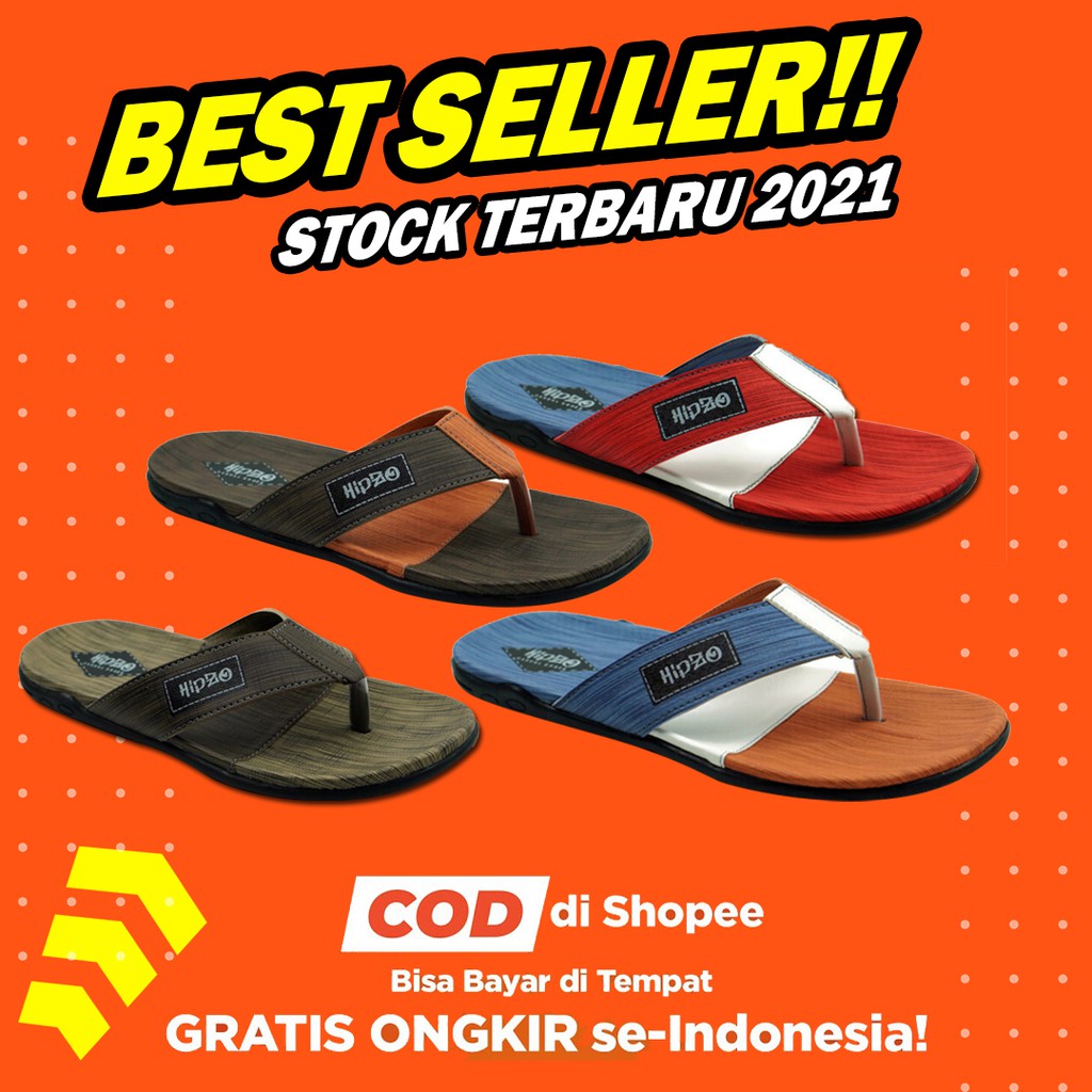 Jual (COD) Sandal Sendal Slop Selop Pria Terbaru Jepit Original CT08 ...