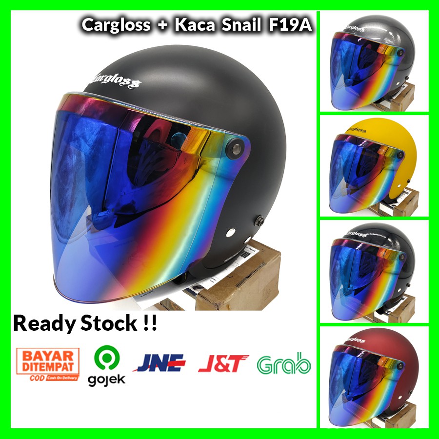 Jual Helm Cargloss Retro + Kaca Snail Rainbow (Retro/Bogo/Klasik/Vespa ...