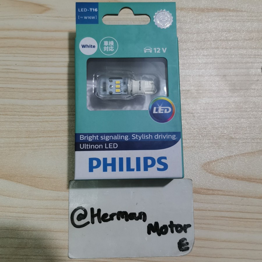 Jual Lampu mundur colok - philips ultinon LED -T16 W16W White ORIGINAL ...