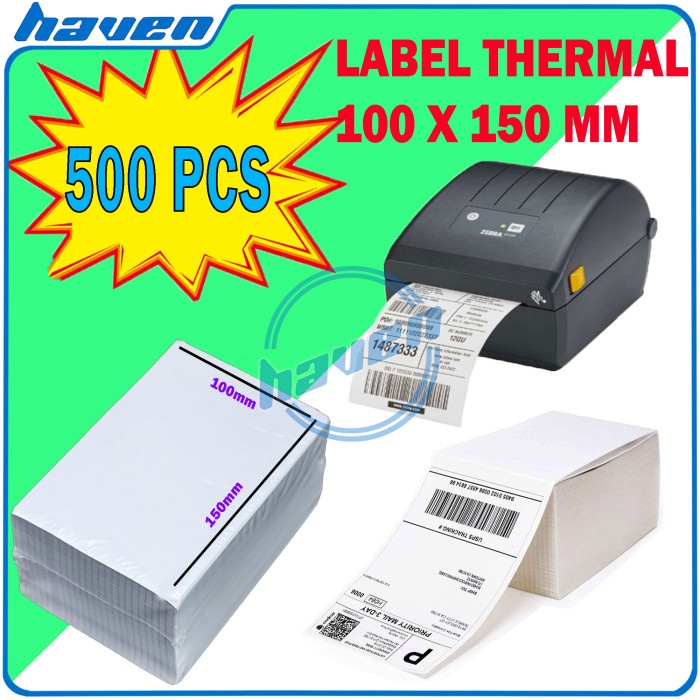 Jual Kertas Thermal Label Thermal 100 x 150 500PCS / Label Thermal A6 ...