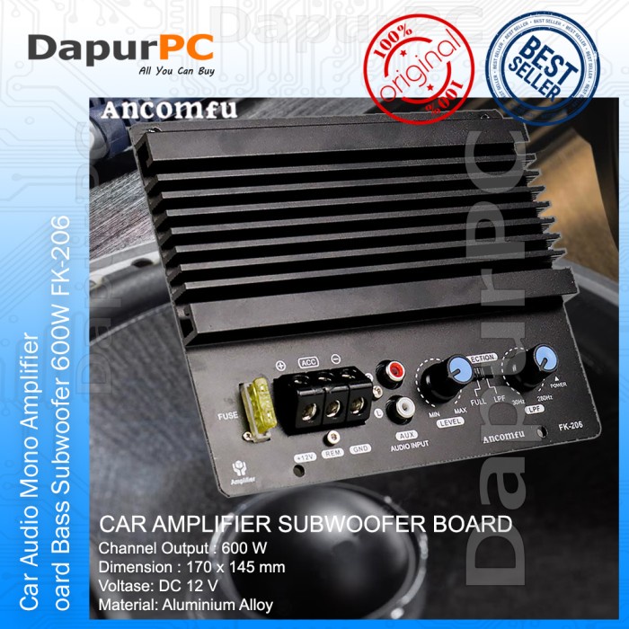 Jual Anconfu FK-206 Car Audio Mono Amplifier Board Bass Subwoofer 600W ...
