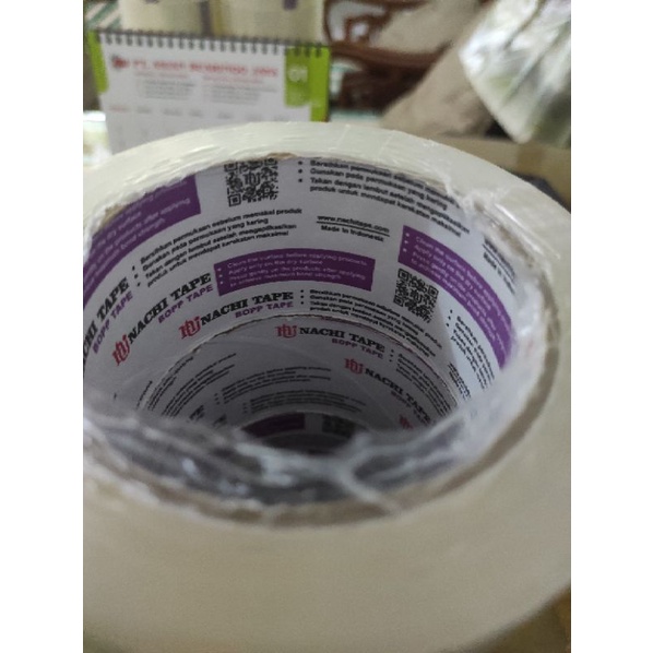 Jual Lakban Nachi Opp Tape 100 yard x 2 inch / 48 mm Bening Asli | Shopee Indonesia