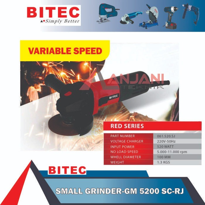 Jual MESIN GERINDA TANGAN LISTRIK VARIABLE SPEED 4 INCH BITEC INA MG ...