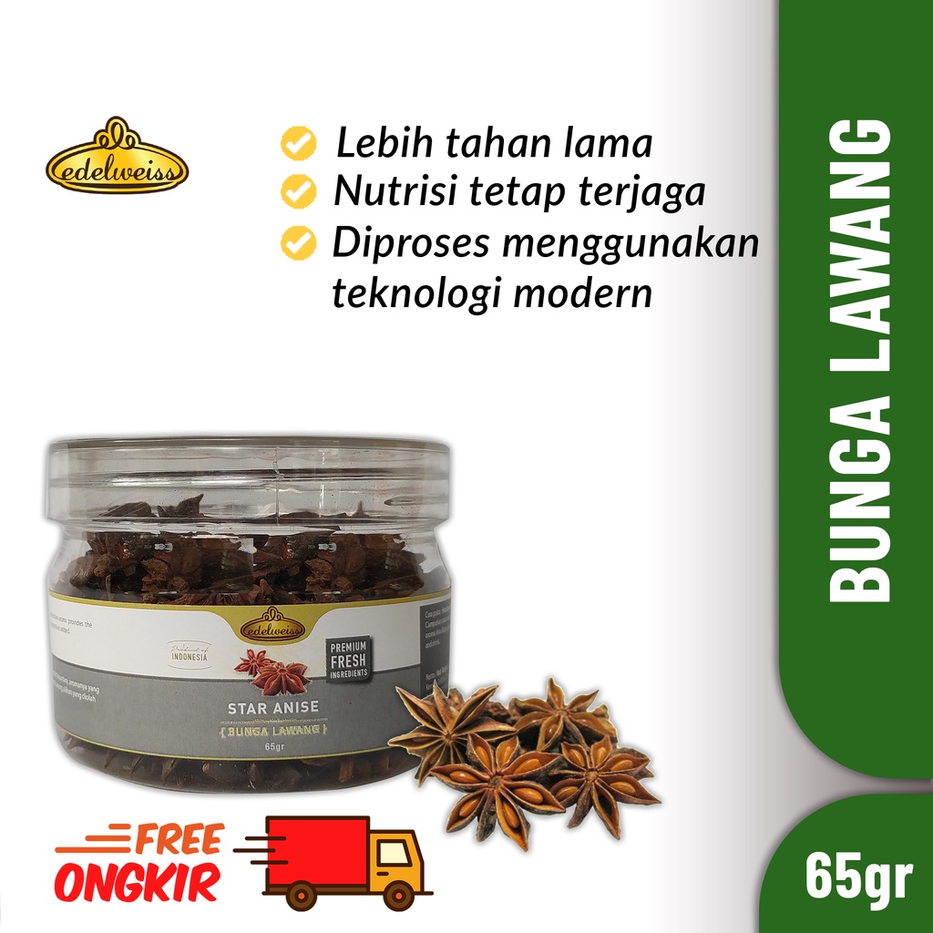 Jual Bunga Lawang / Kering Kering 65 gr (Star Anise) Edelweiss | Shopee ...